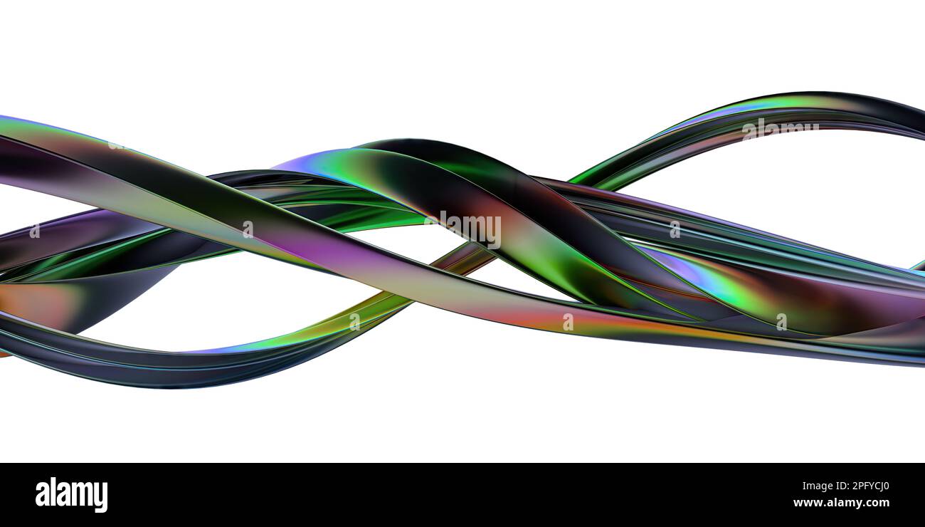 metallic iridescent fractal twisted metal lines abstract dramatic ...