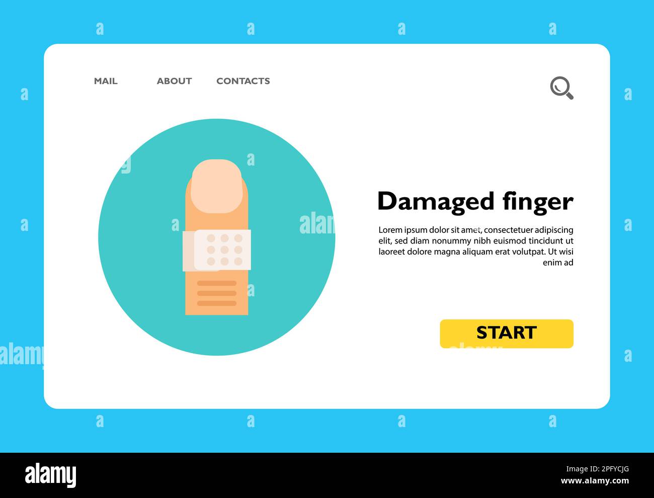 Hand injured finger icon hi-res stock photography and images - Alamy