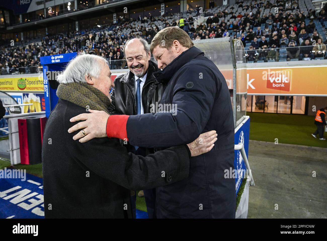 former Gent press officer Roland Lebuf and Gent's head coach Hein ...