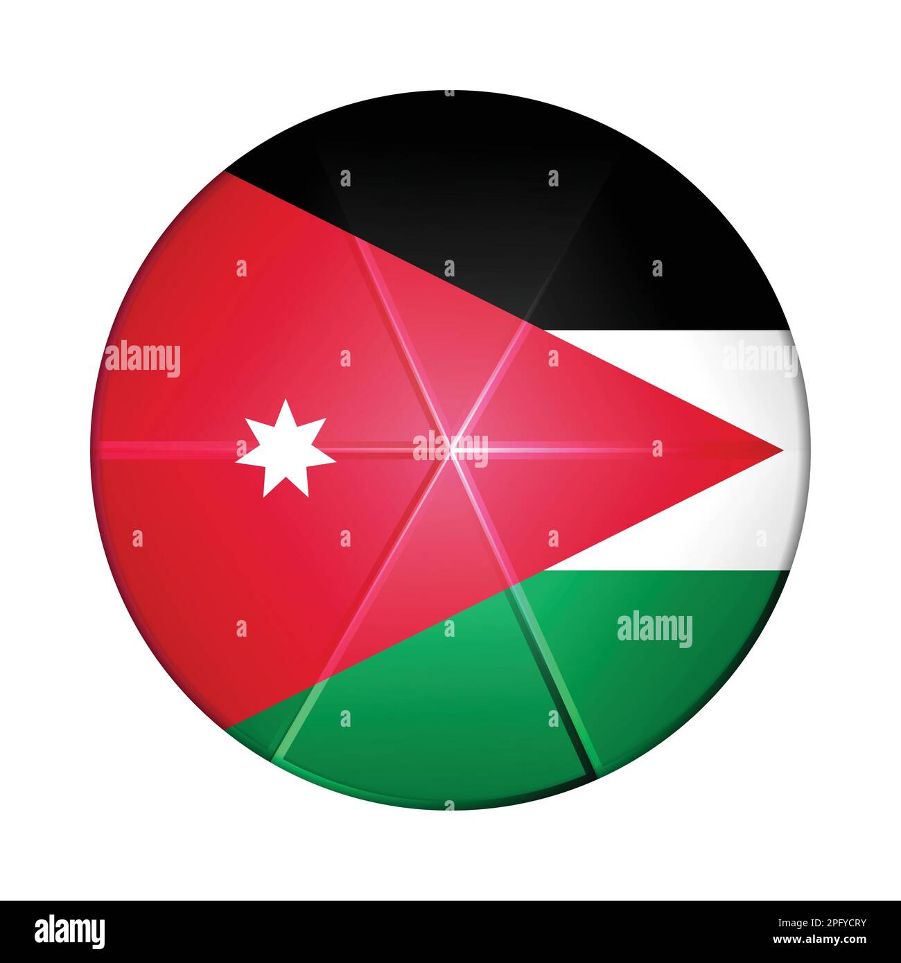 Glass Light Ball With Flag Of Jordan Round Sphere Template Icon