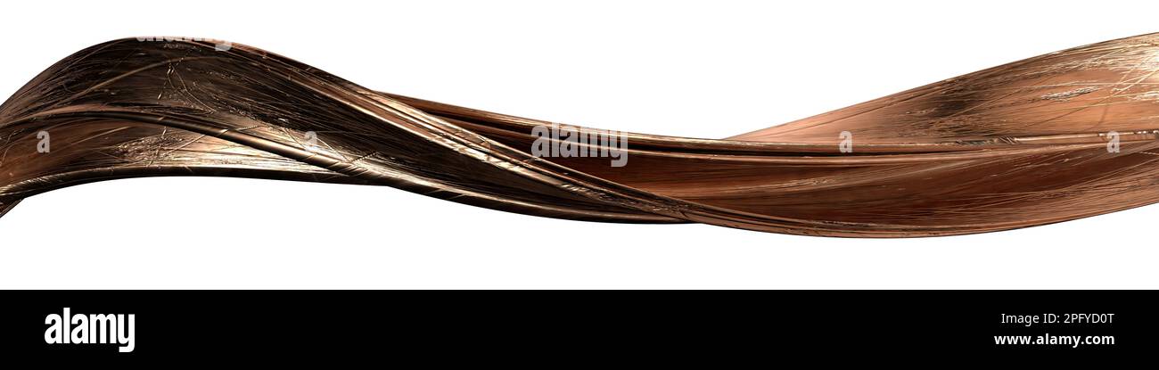 Bronze Metal Stream Isolated Abstract Dramatic Modern Luxury Luxury 3D ...