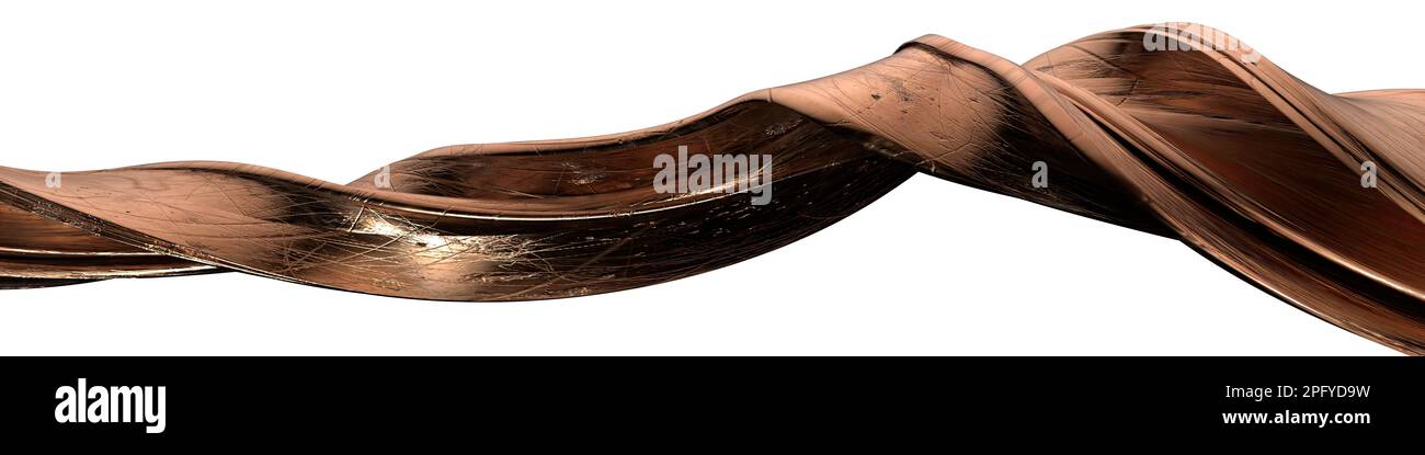 Bronze Isolated liquid flowing metal reflection Abstract dramatic ...