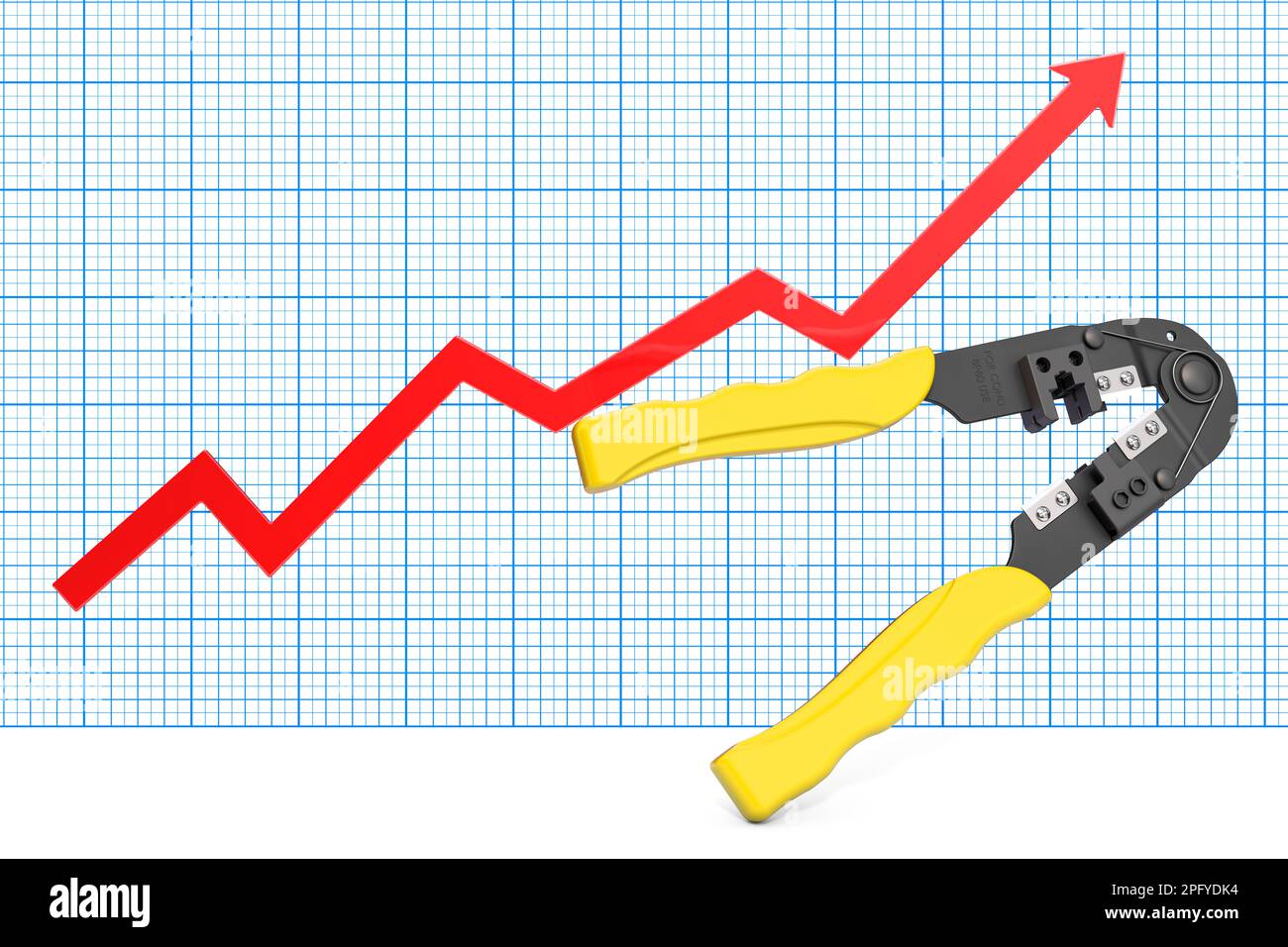 Crimper, crimp tool with growing chart. 3D rendering Stock Photo - Alamy