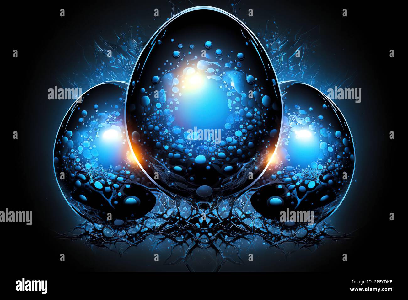 egg galaxy, Black blue tech futuristic egg, science and technology ...