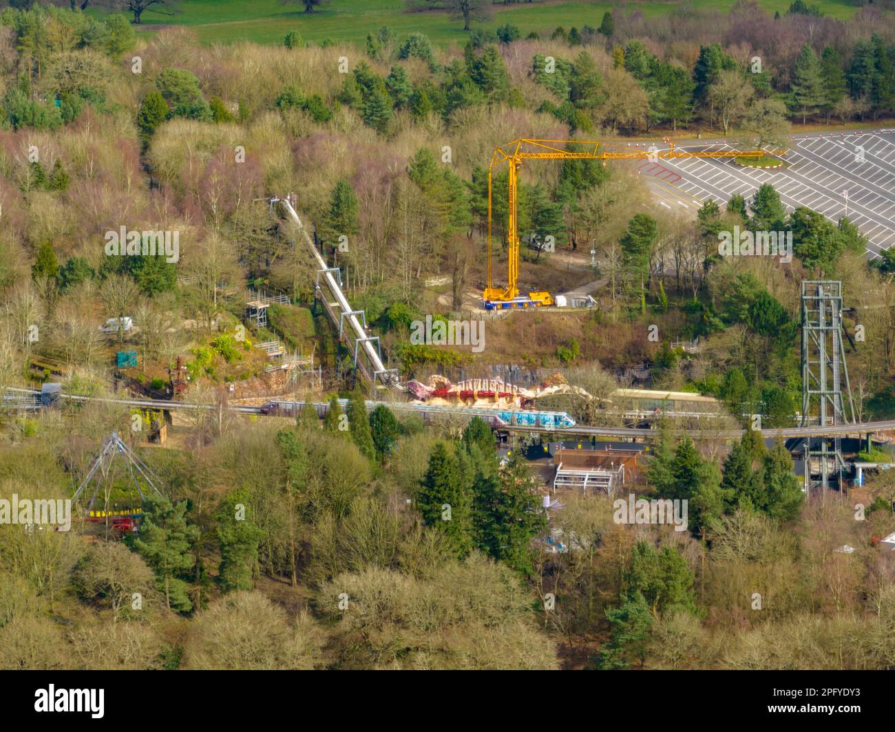 Photos of Rollercoasters being Pre Season testing tested Aerial Drone ...