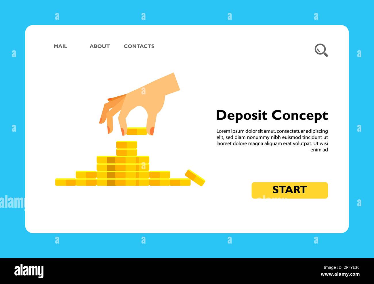 Stack coins hand on Stock Vector Images - Alamy