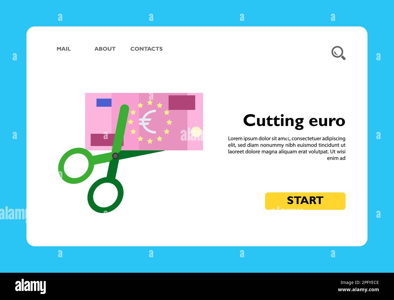 Euro banknote being cut with scissors Stock Vector Image & Art - Alamy