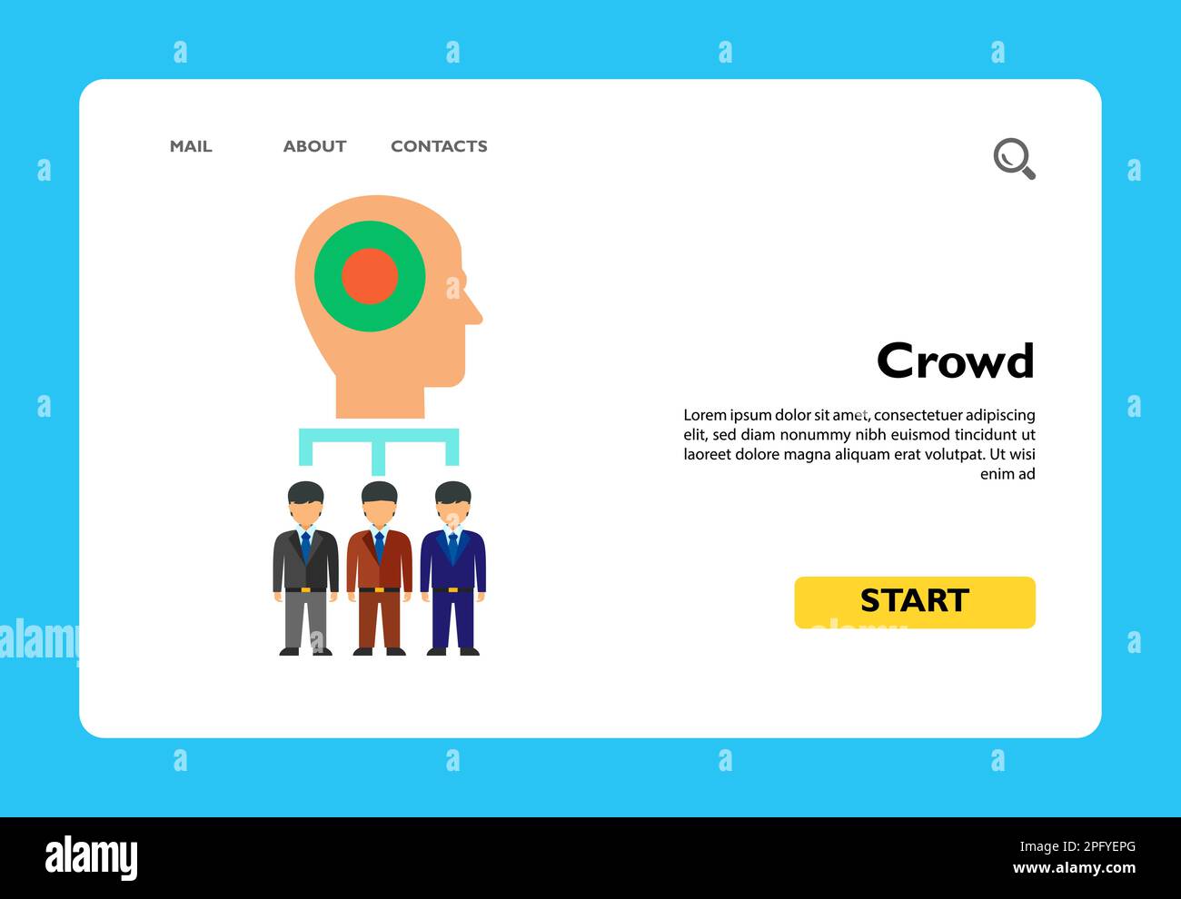 Vector icon of crowd sourced artificial intelligence Stock Vector Image ...