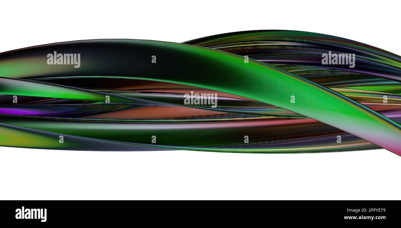 metallic iridescent isolated multiple metal streams abstract dramatic ...