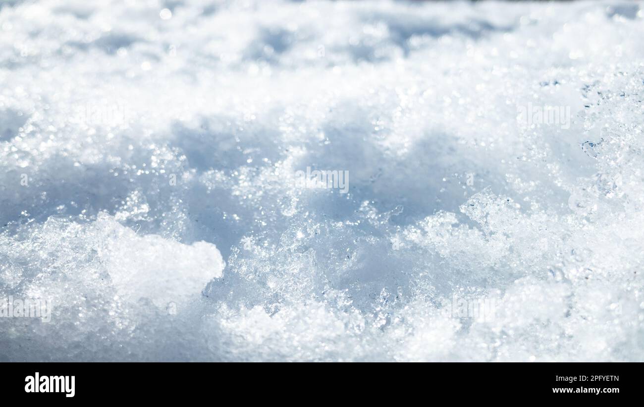 Close-up of snow ice, with intricate patterns and textures. The crisp ...