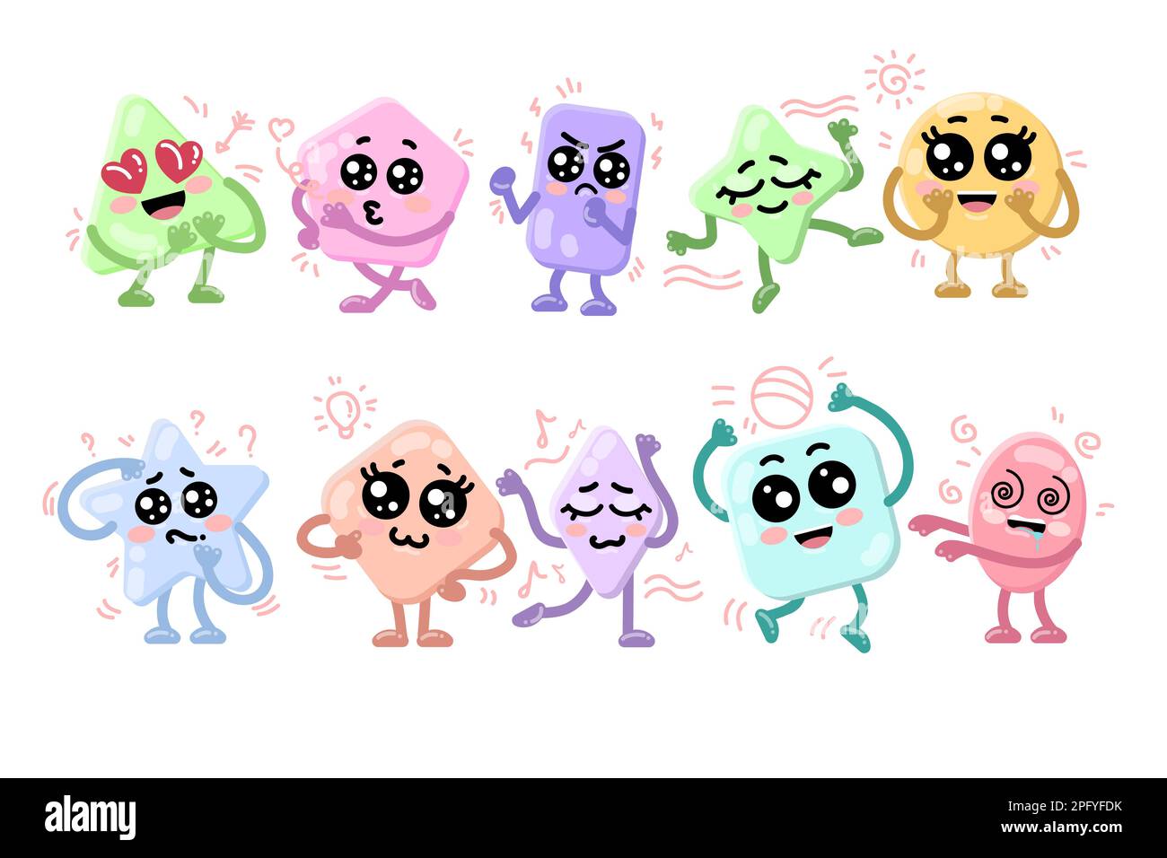Geometric cute characters funny Stock Vector Images - Alamy
