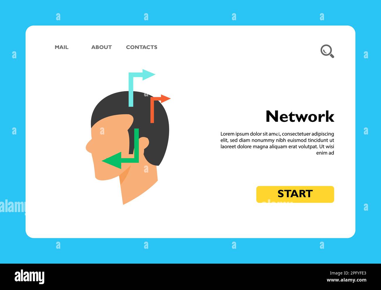 Arrows showing brain network vector icon Stock Vector Image & Art - Alamy