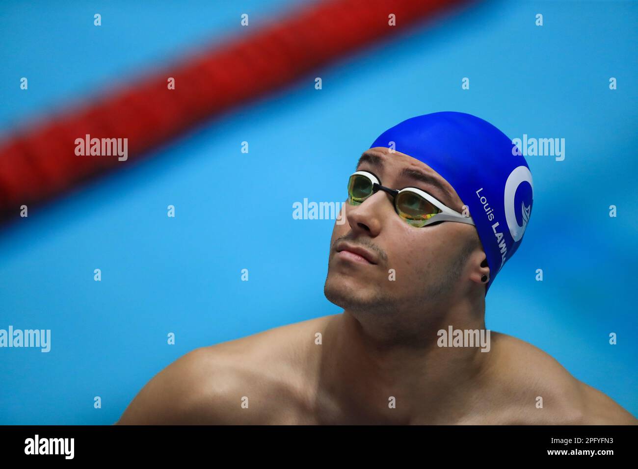 Great Britain's Louis Lawlor ahead of the Men's MC 100m Butterfly heats ...