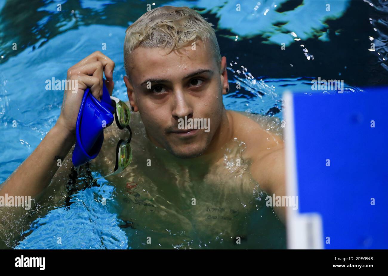 Great Britain's Louis Lawlor reacts after the Men's MC 100m Butterfly ...