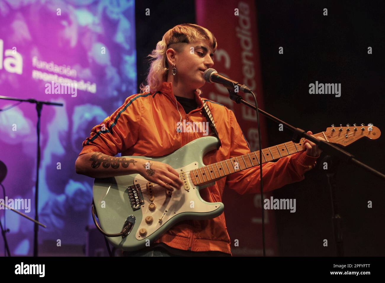 The singer Jimena Amarillo in the auditorium of La Casa Encendida, on ...