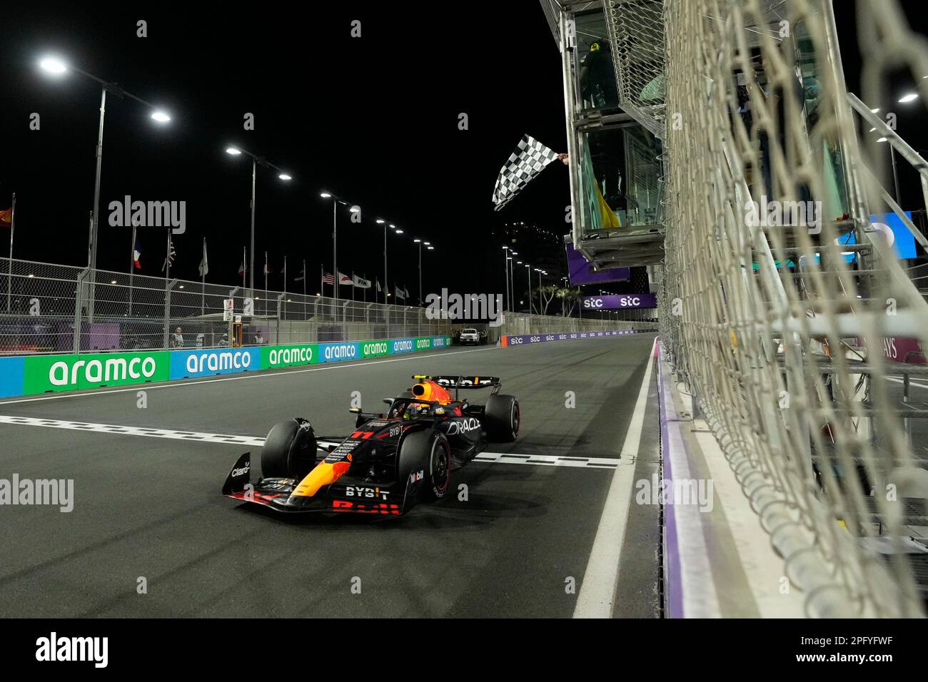 Red Bull driver Sergio Perez of Mexico wins the Saudi Arabia Formula ...
