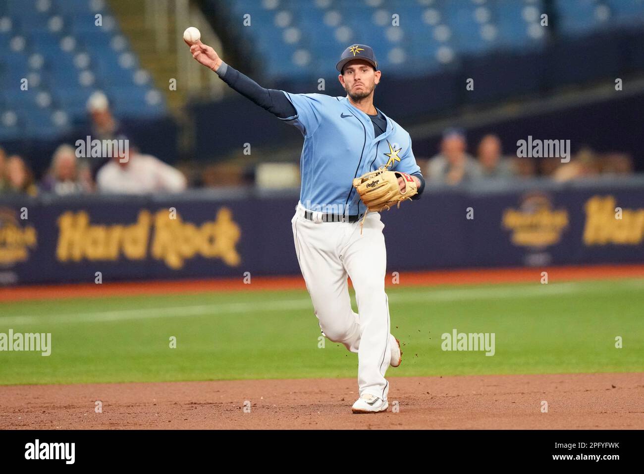 Tampa Bay Rays shortstop Daniel Robertson throws out Toronto Blue Jays ...