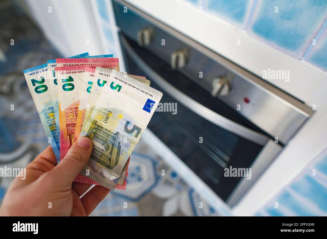 Concept of the high cost of gas and electricity for home consumption ...