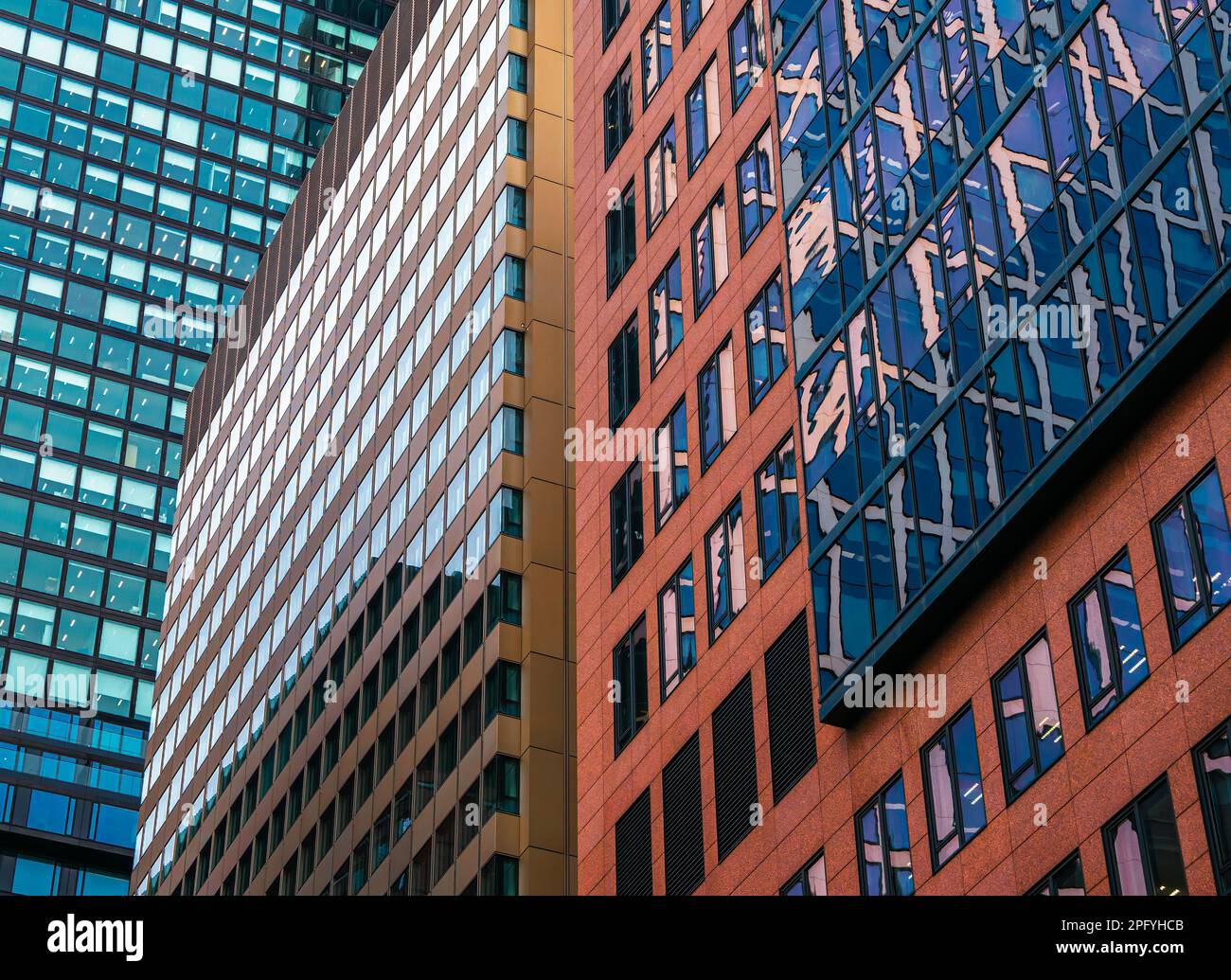 Colorful facades of commercial buildings in Frankfurt am Main, Germany ...