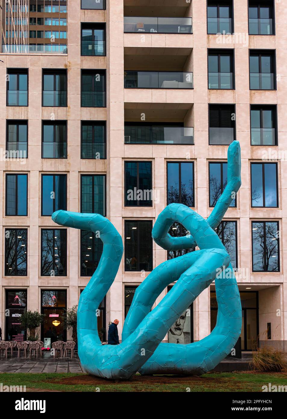 Frankfurt, Germany - January 29, 2023: Modern sculpture in front of a ...