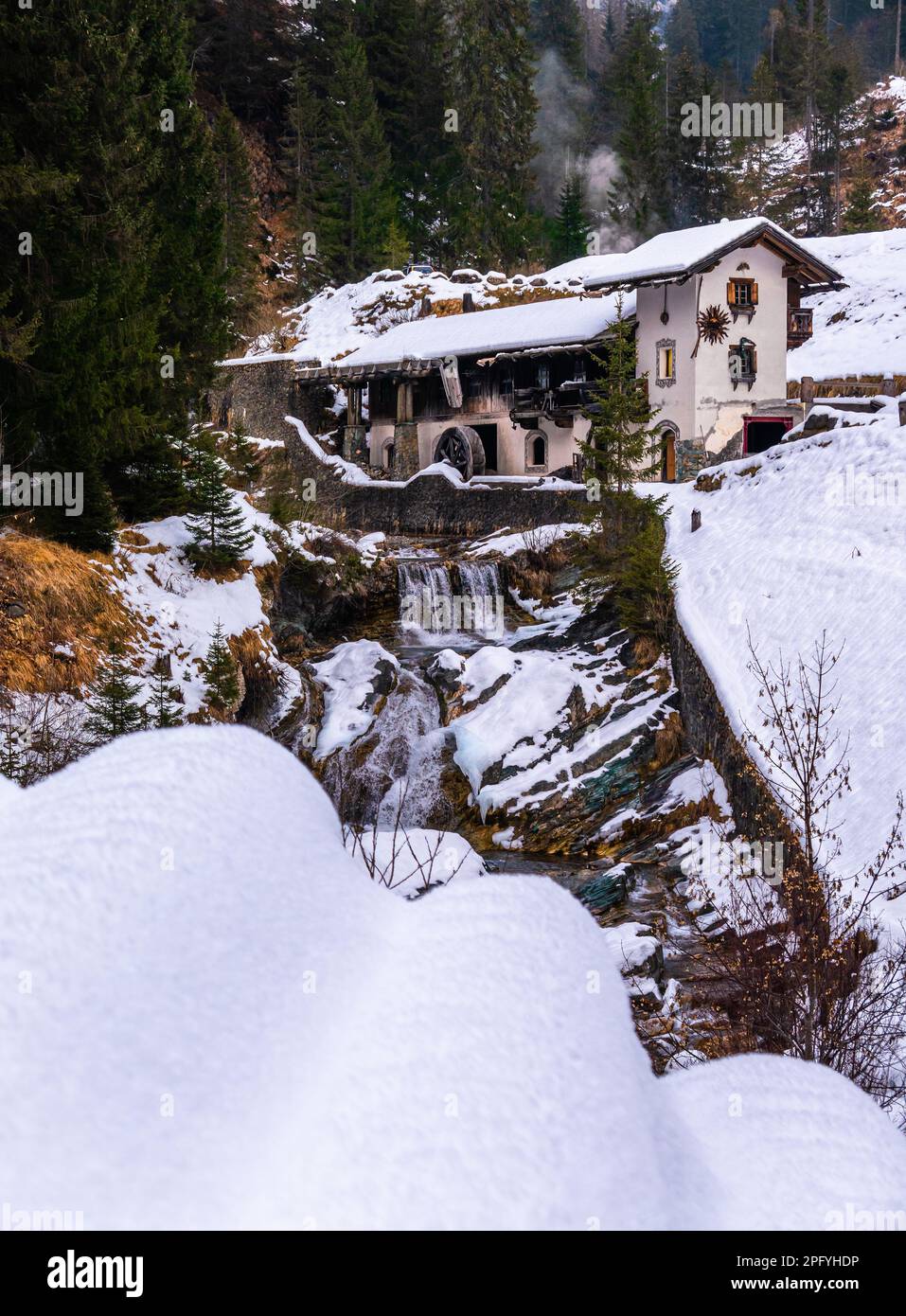 Sappada, Italy - December 30, 2022: Idyllic winter photo of abandoned ...
