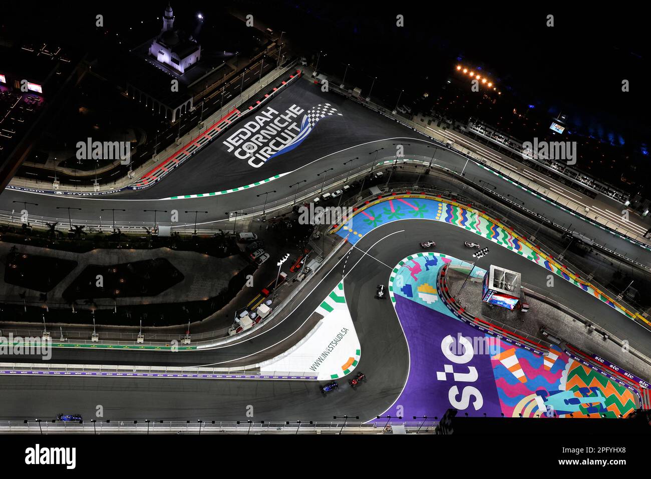 Jeddah, Saudi Arabia. 19th Mar, 2023. Nico Hulkenberg (GER) Haas VF-23 leads the field. Formula ...