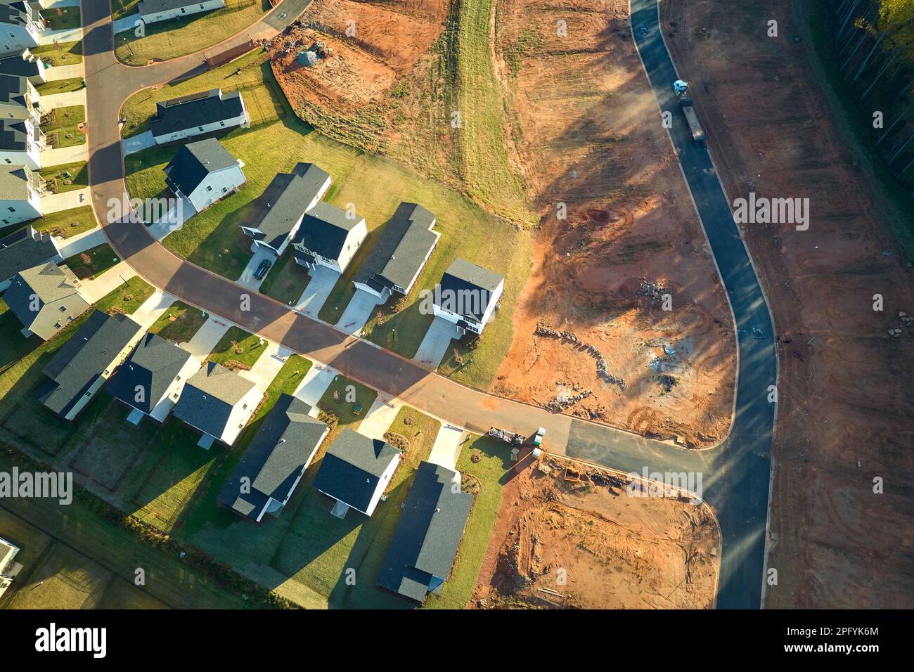 Ground prepared for building of new residential houses in South ...