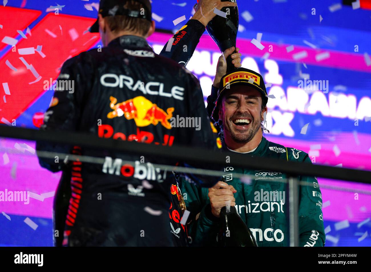 Jeddah, Saudi Arabia. 19th Mar, 2023. #1 Max Verstappen (NLD, Oracle Red Bull Racing), #11 ...