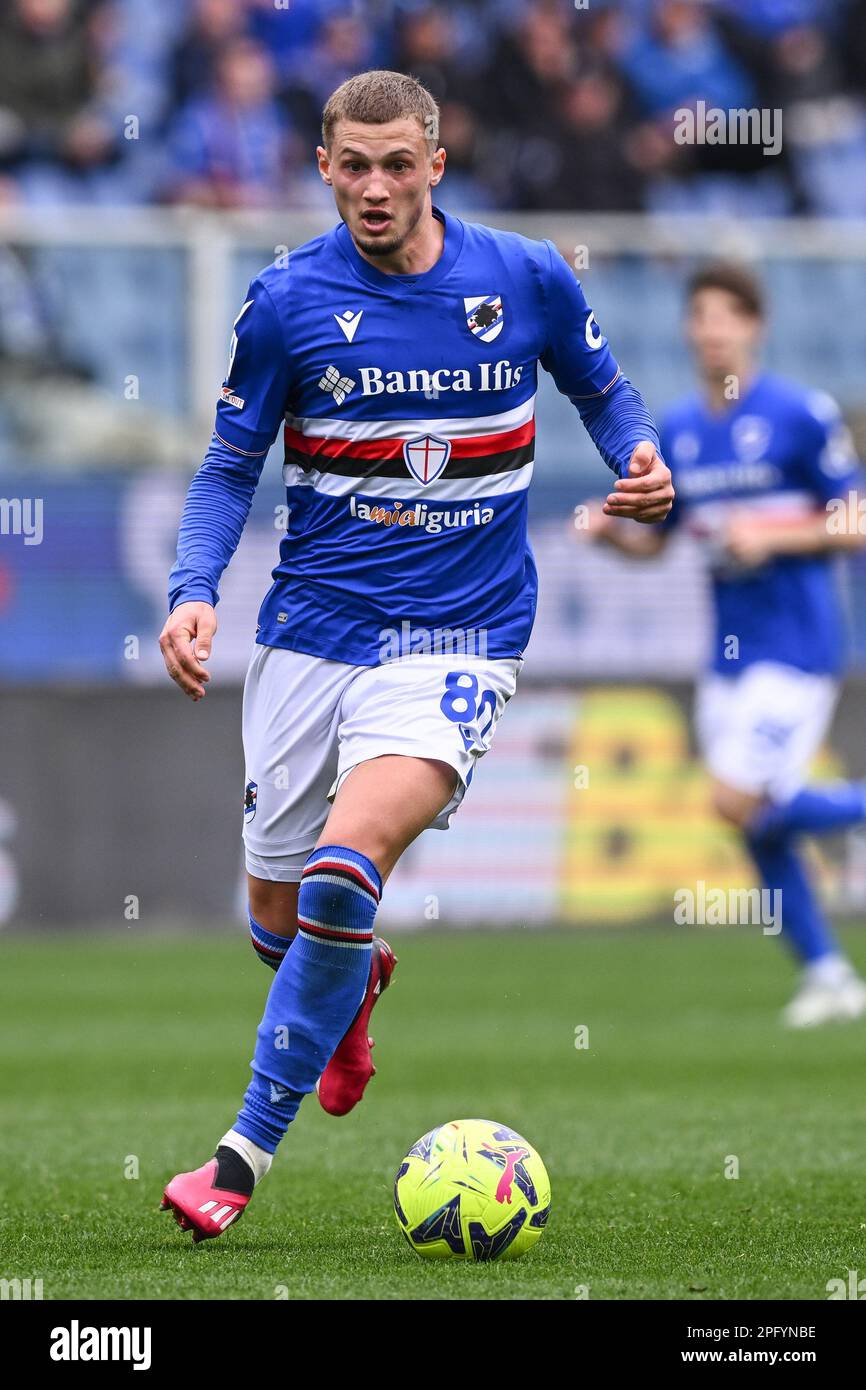 Luigi Ferraris Stadium, 19.03.23 Michael Cuisance (80 Sampdoria) during ...