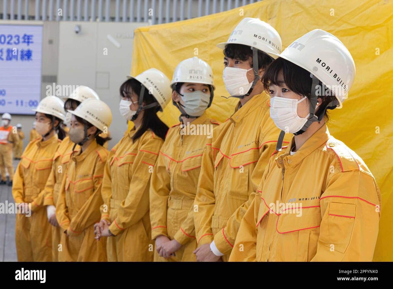 Mori Building first aid treatment diffusers seen standing next to a ...
