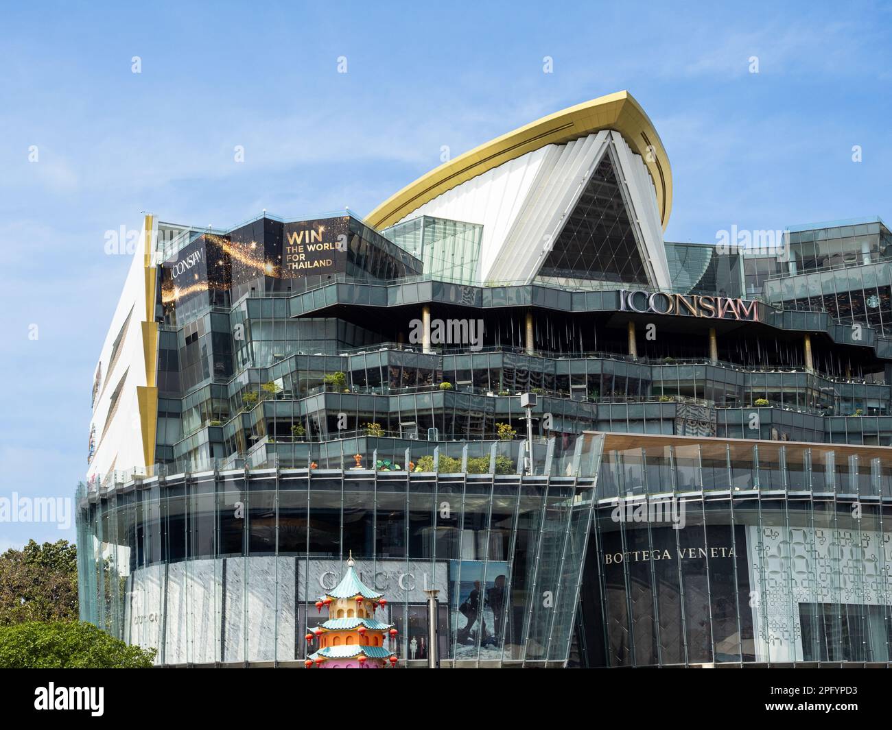 This photo showcases the massive and luxurious ICONSIAM Mall along the ...