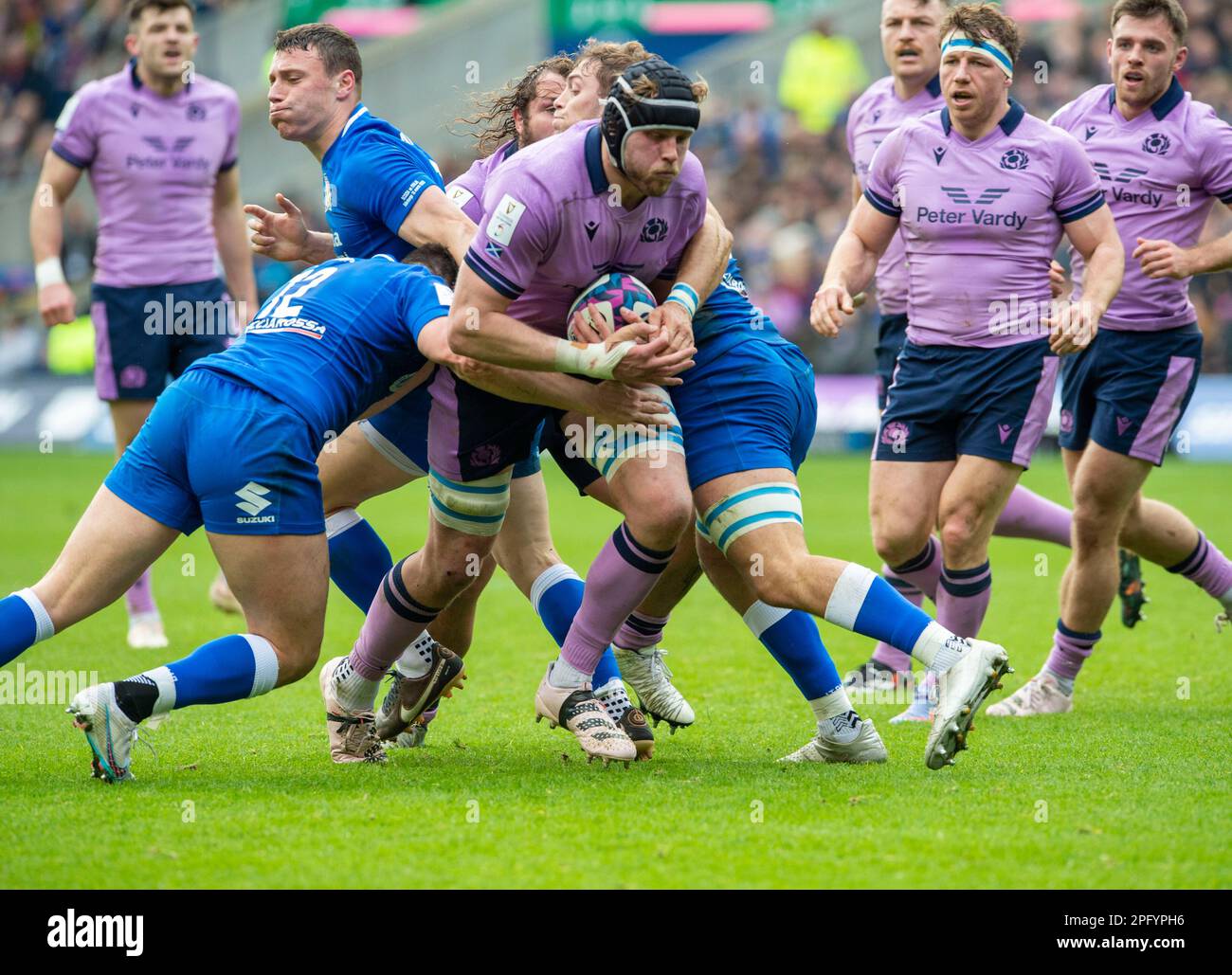 18th March 2023 Guinness Six Nations 2023. Jonny Gray of Scotland is ...
