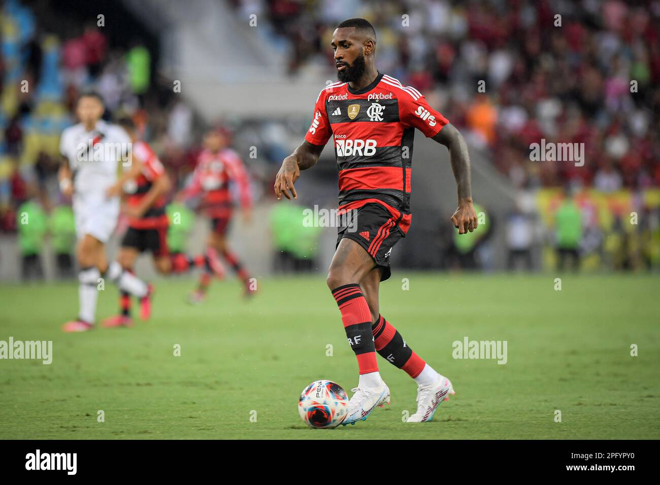 Rio De Janeiro, Brazil. 19th Mar, 2023. Gerson during Vasco x Flamengo ...