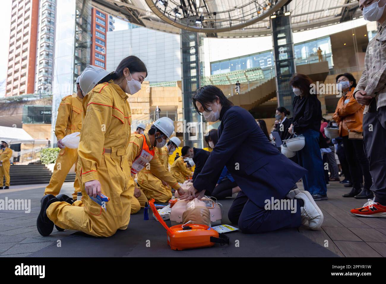 Tokyo, Japan. 10th Mar, 2023. A participant seen performing simulated ...