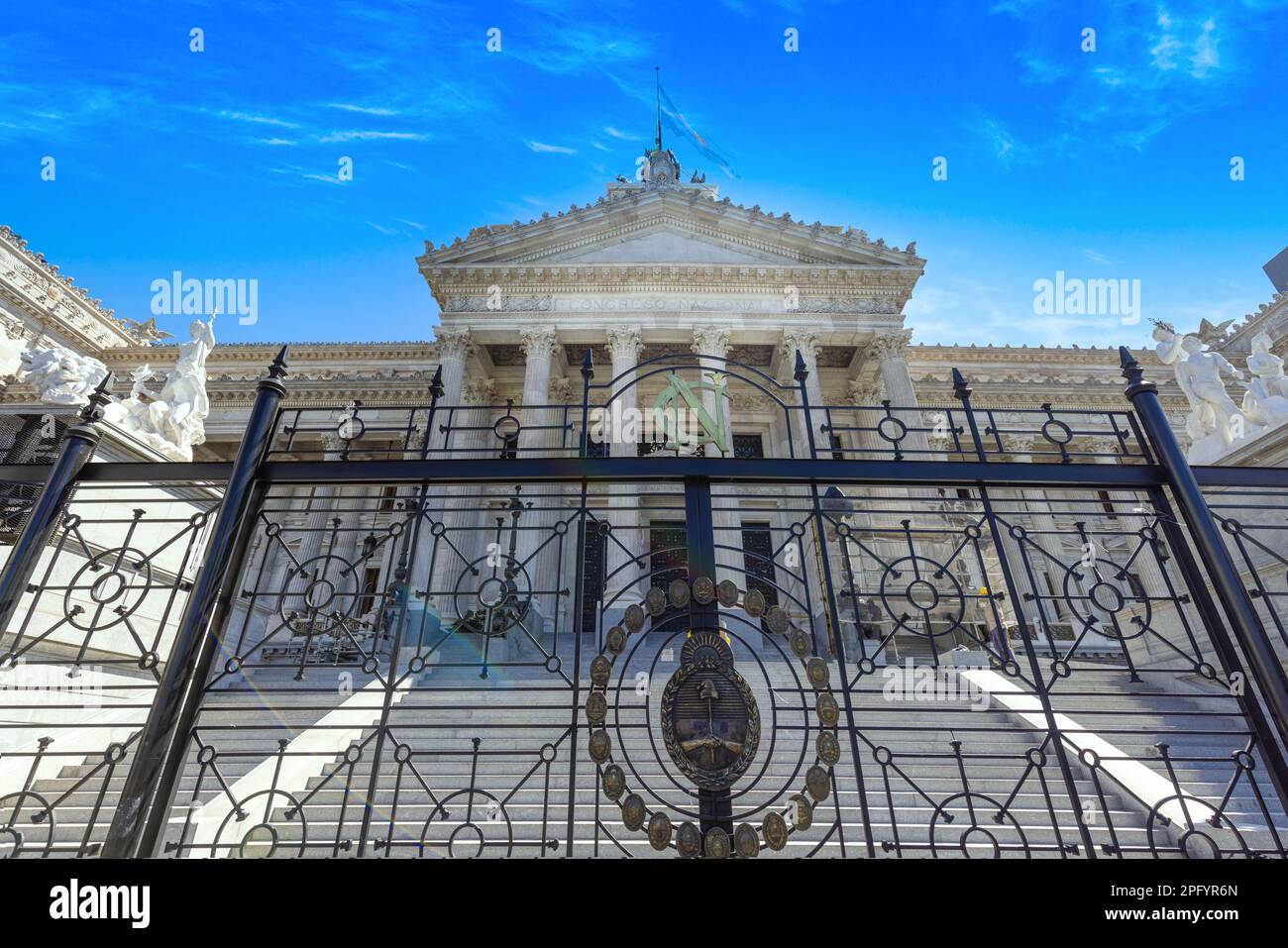 Buenos Aires, National Congress palace building in historic city center ...