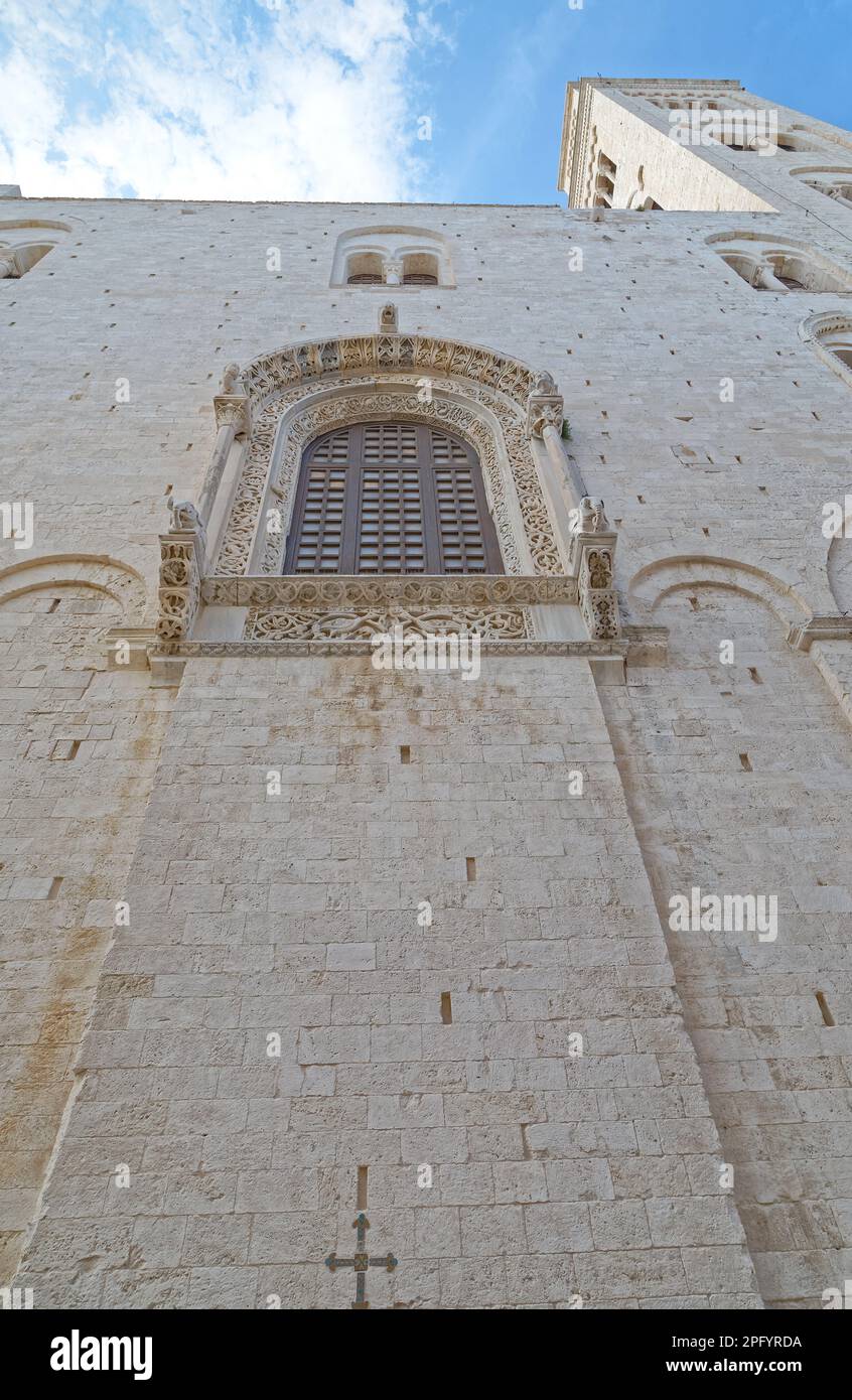 Widow of the Saint Sabino cathedral in the port of Bari Italy Stock ...