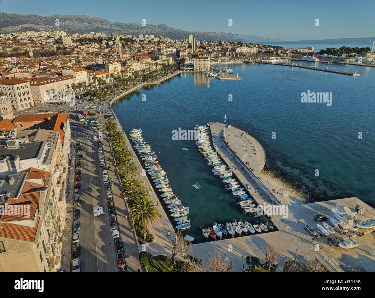 Aerial view of Matejuska port and city Split Croatia Stock Photo - Alamy