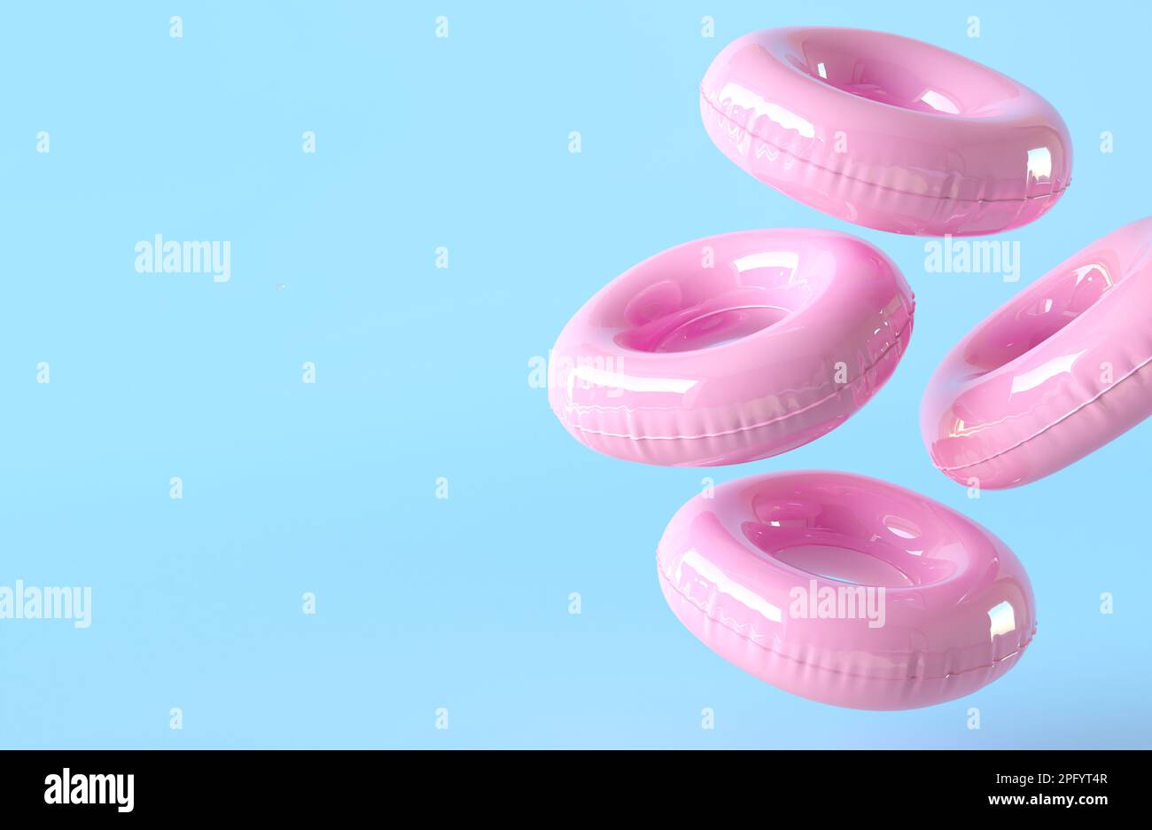 Pink inflatable circle banner template with copy space for text. Summer ...
