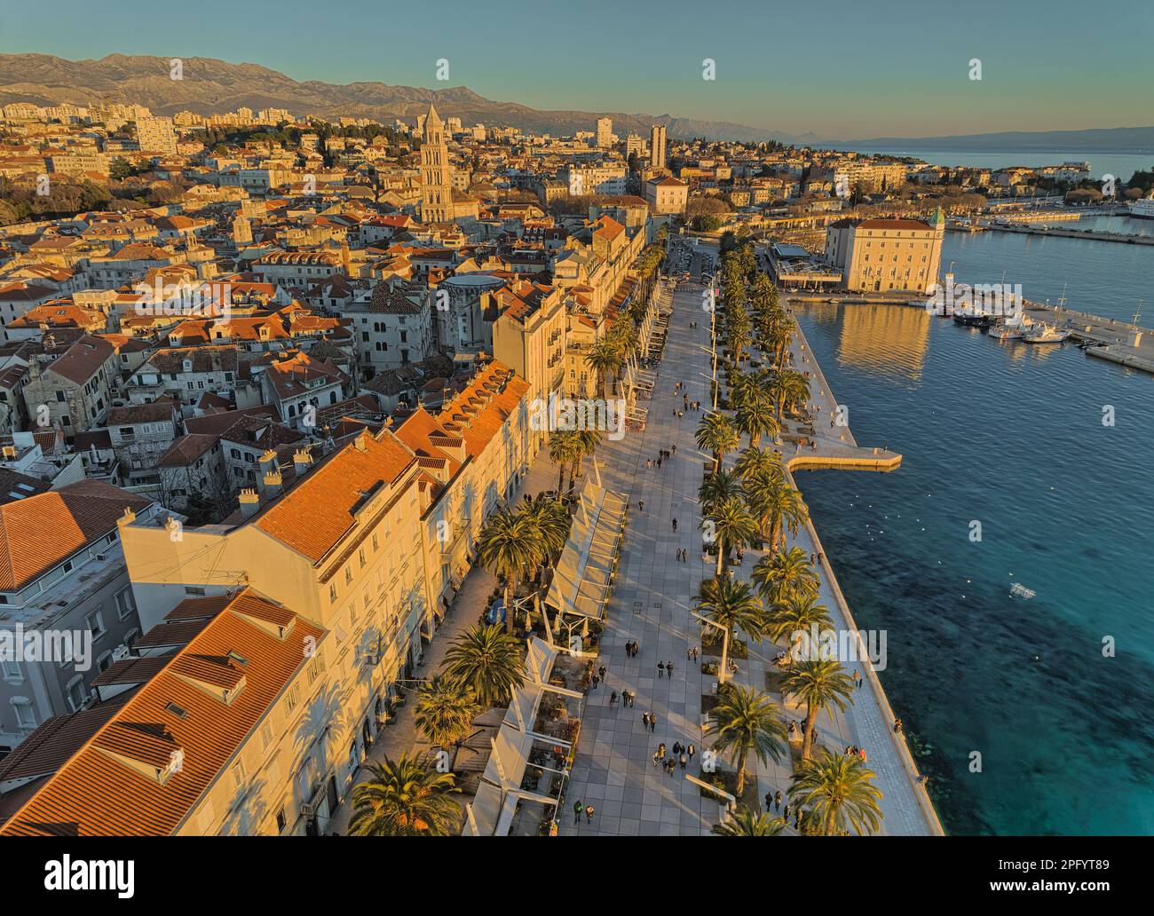 Aerial panoramic view of city Split Croatia Stock Photo - Alamy