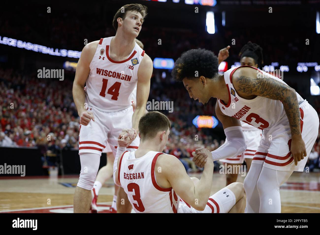 Madison, WI, USA. 19th Mar, 2023. Wisconsin Badgers forward Carter ...