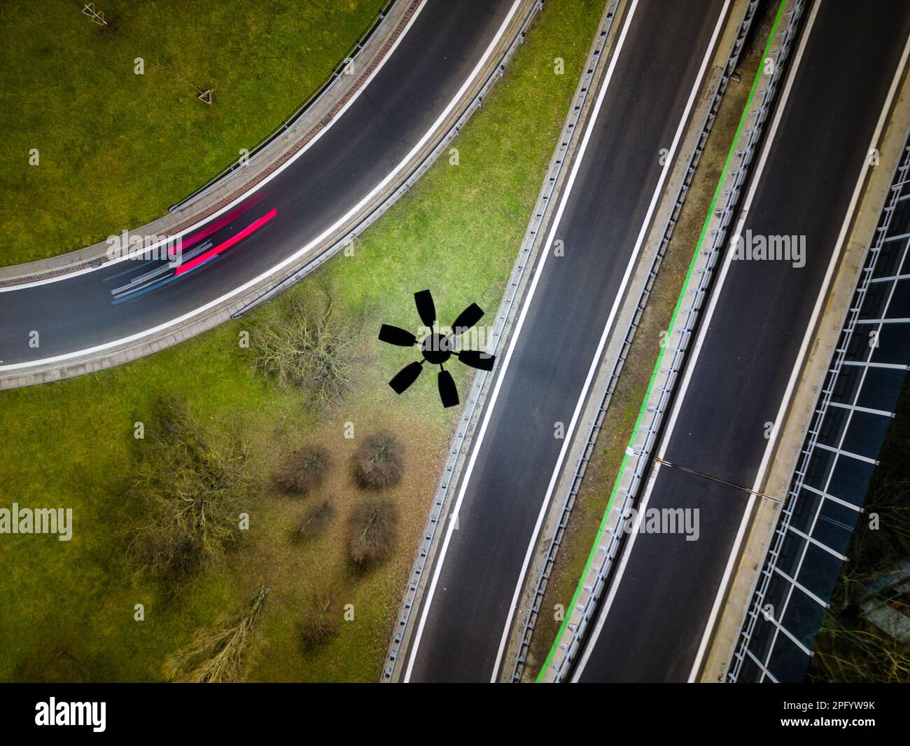Aerial view of road intersection, night landscape Stock Photo - Alamy