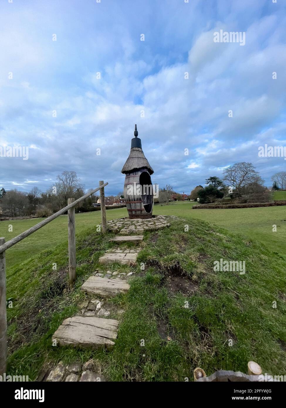 Reproduction of Gilbert Whites revolving Wine pipe seat in the meadow ...