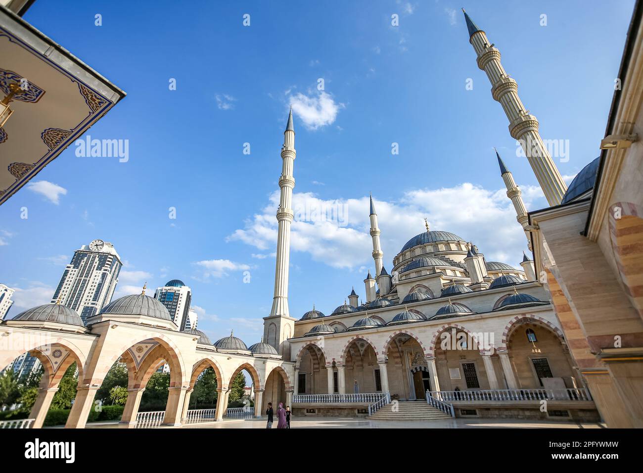11.08.2019 Russia, Grozny. In the photo: the central mosque of the ...