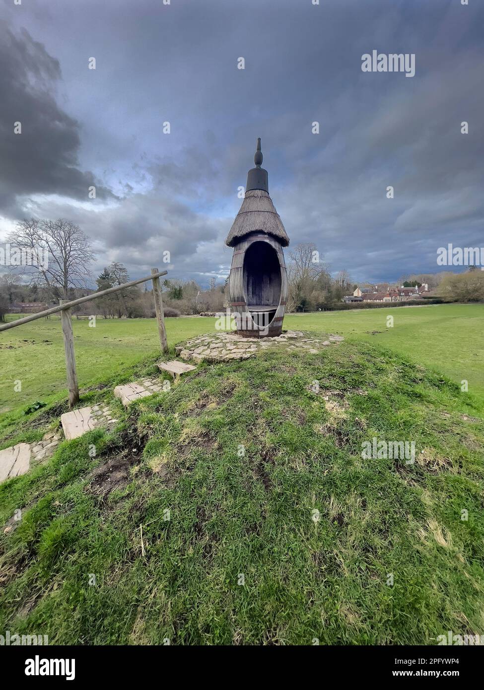 Reproduction of Gilbert Whites revolving Wine pipe seat in the meadow ...