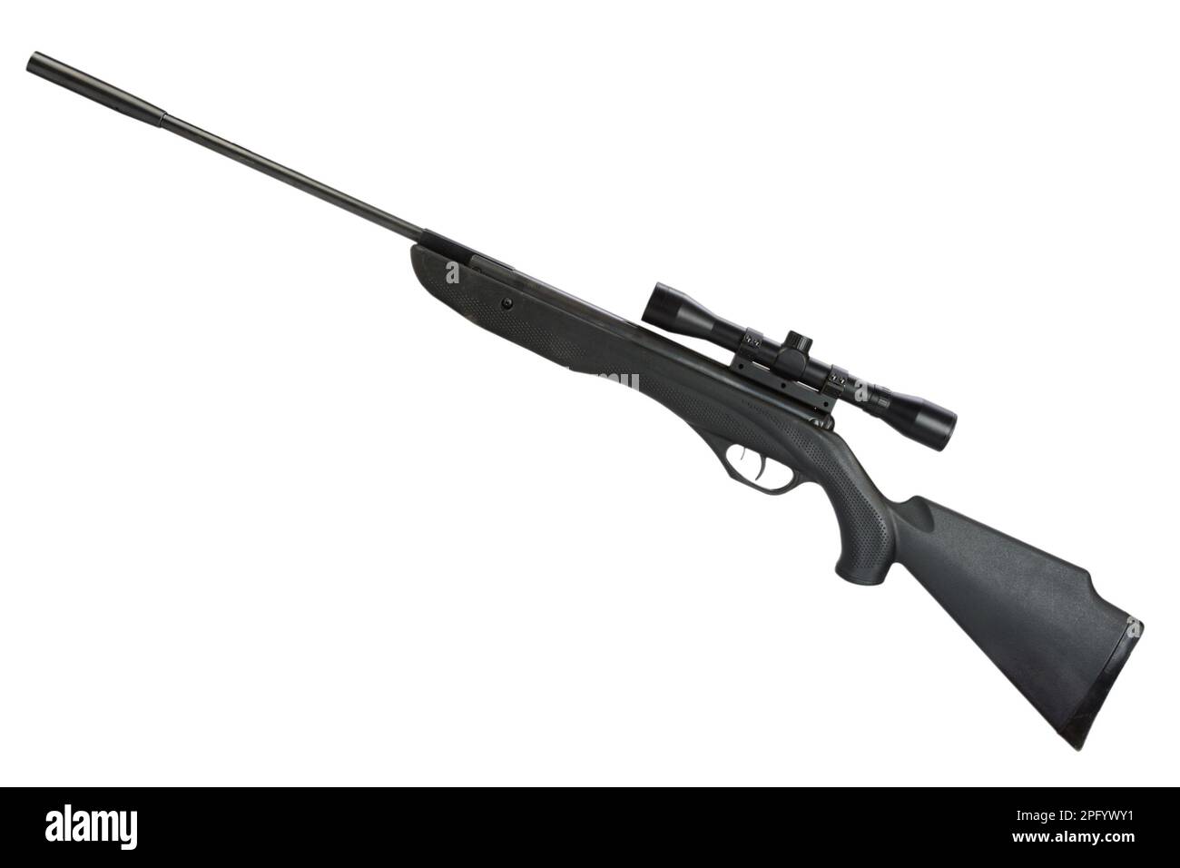 pneumatic air rifle with optic scope isolated on white background Stock ...