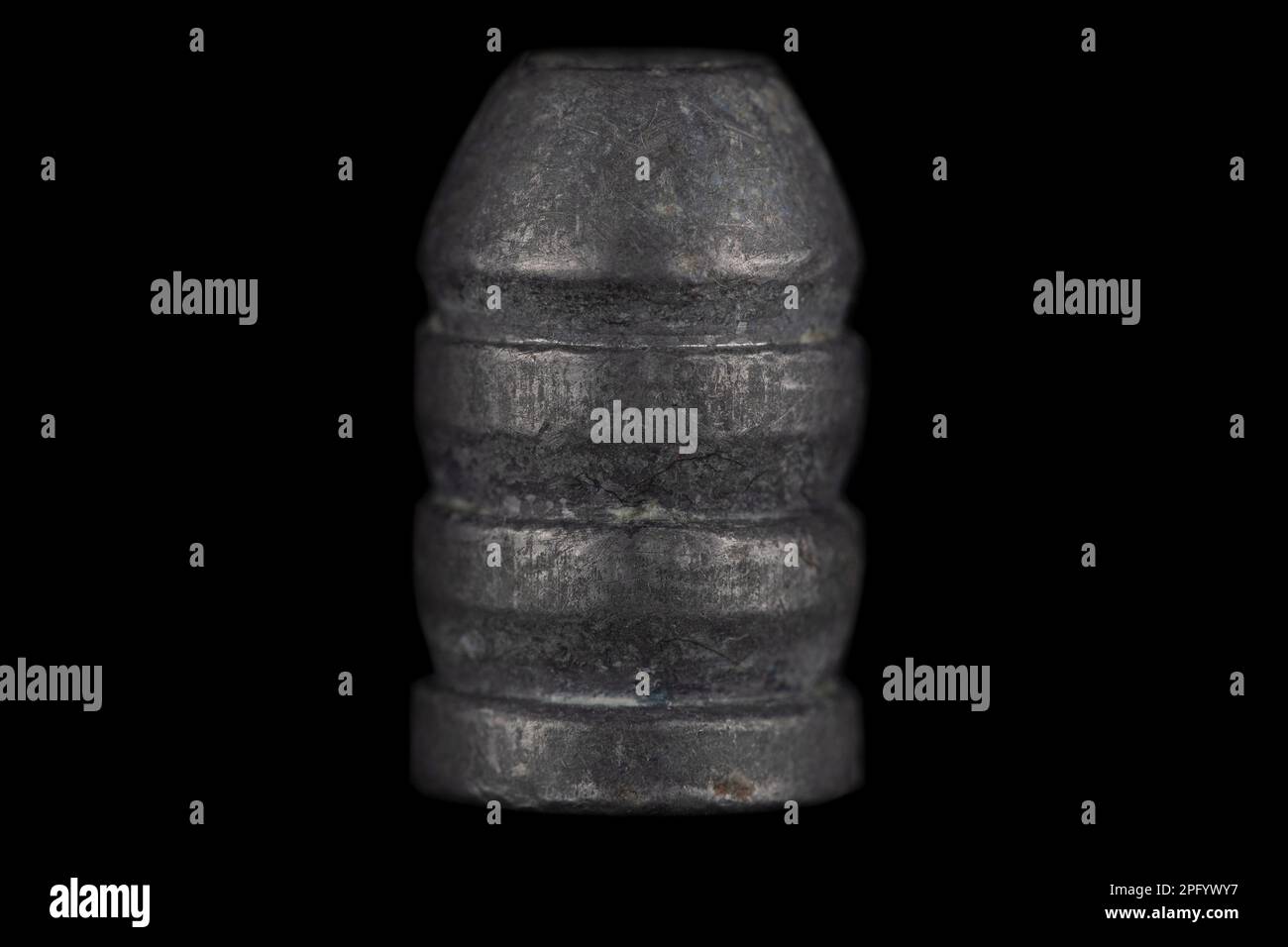 Hand casted lead bullet for muzzle guns on black background Stock Photo ...