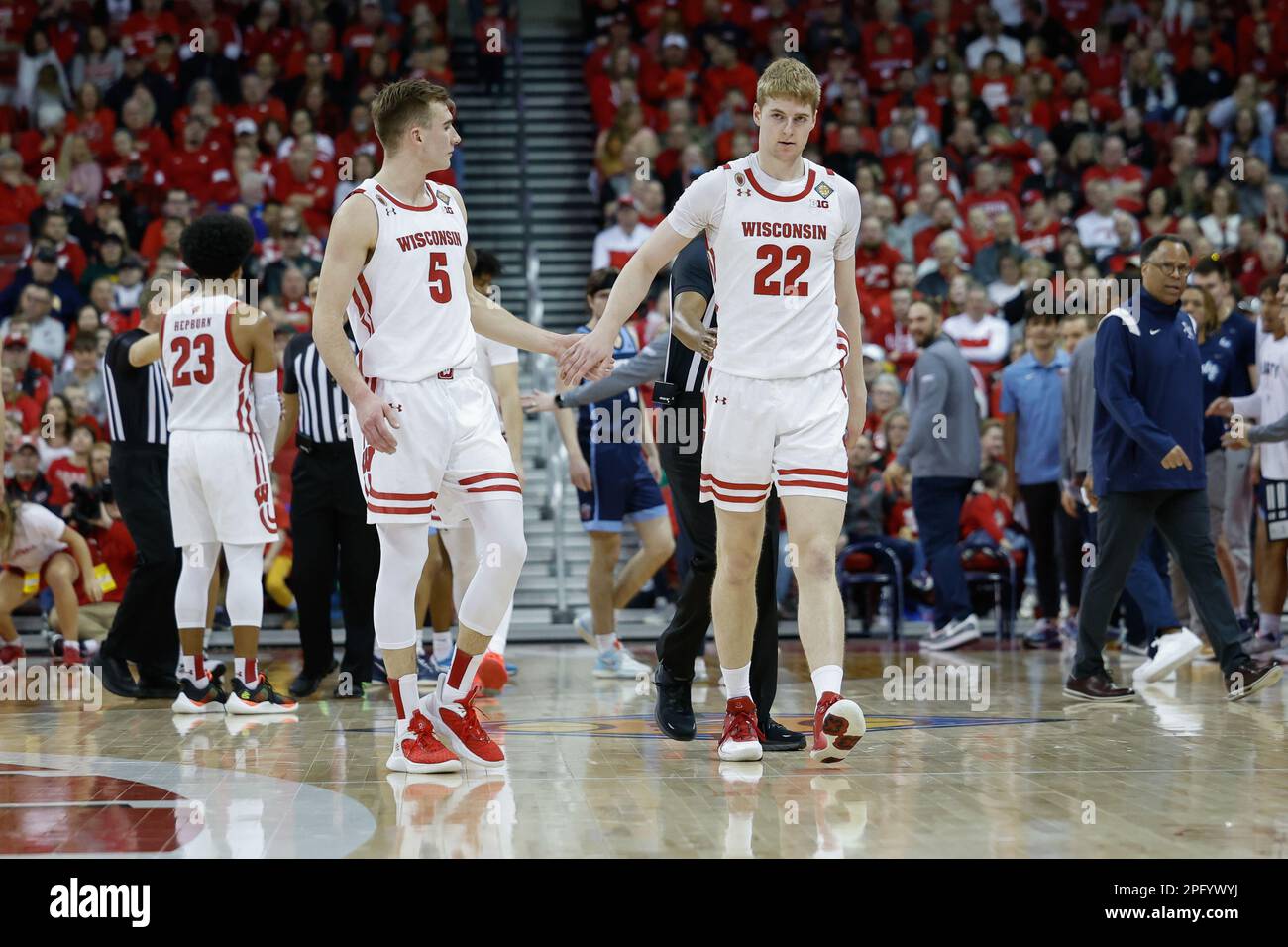 Madison, WI, USA. 19th Mar, 2023. Wisconsin Badgers forward Tyler Wahl ...