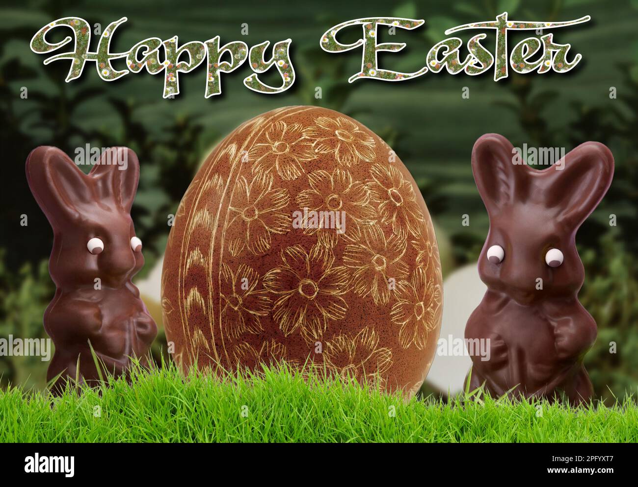 Chocolate bunnies easter eggs hi-res stock photography and images - Alamy