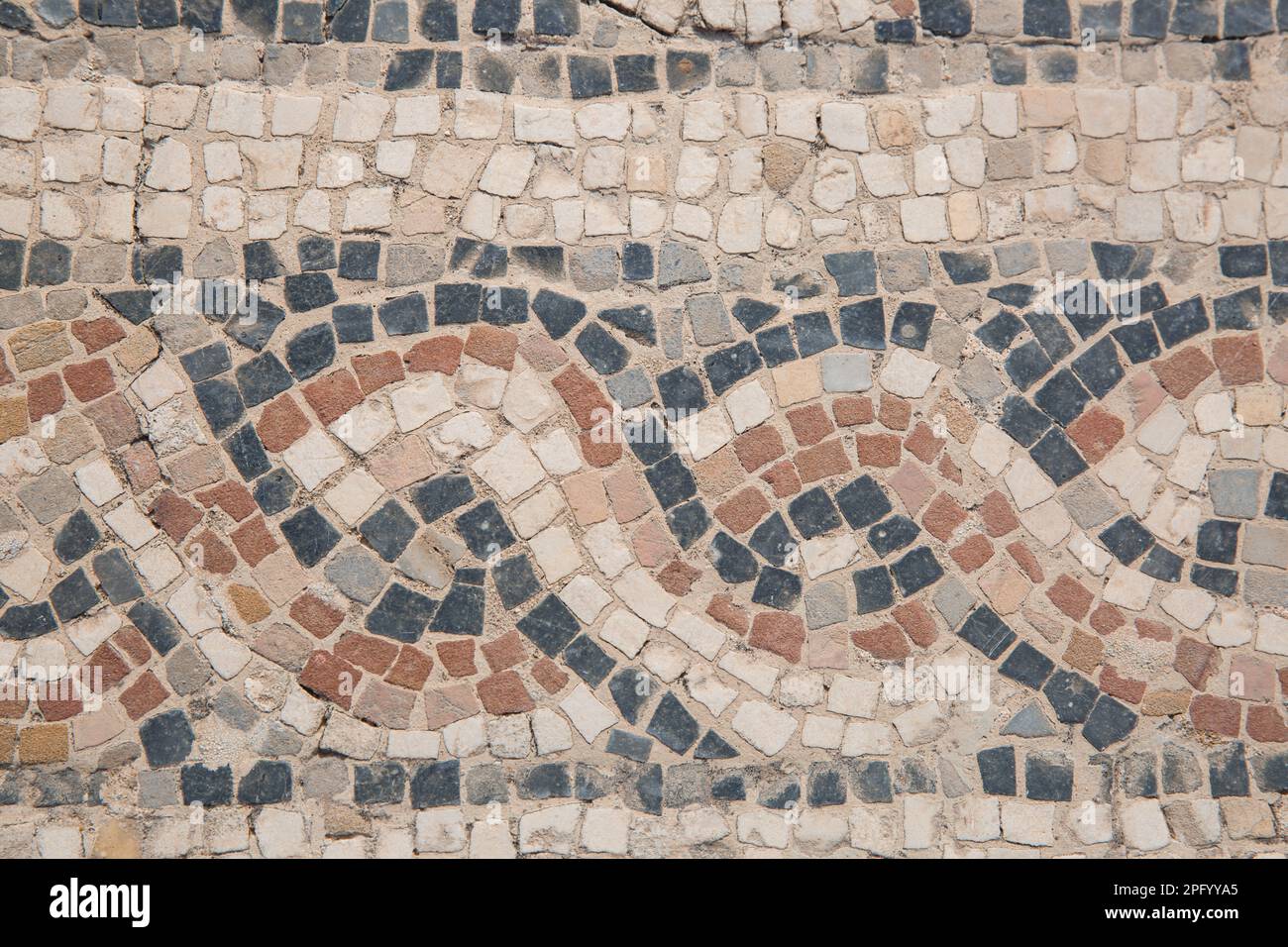 An up close look at mosaic tile work in Volubilis Morocco Stock Photo ...
