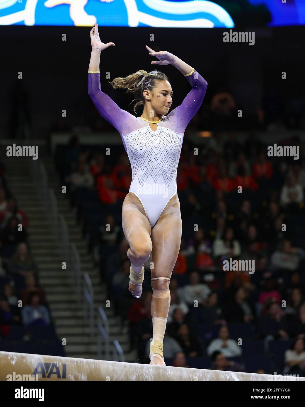 March 18, 2023: LSU's Alyona Shchennikova competes on the balance beam ...